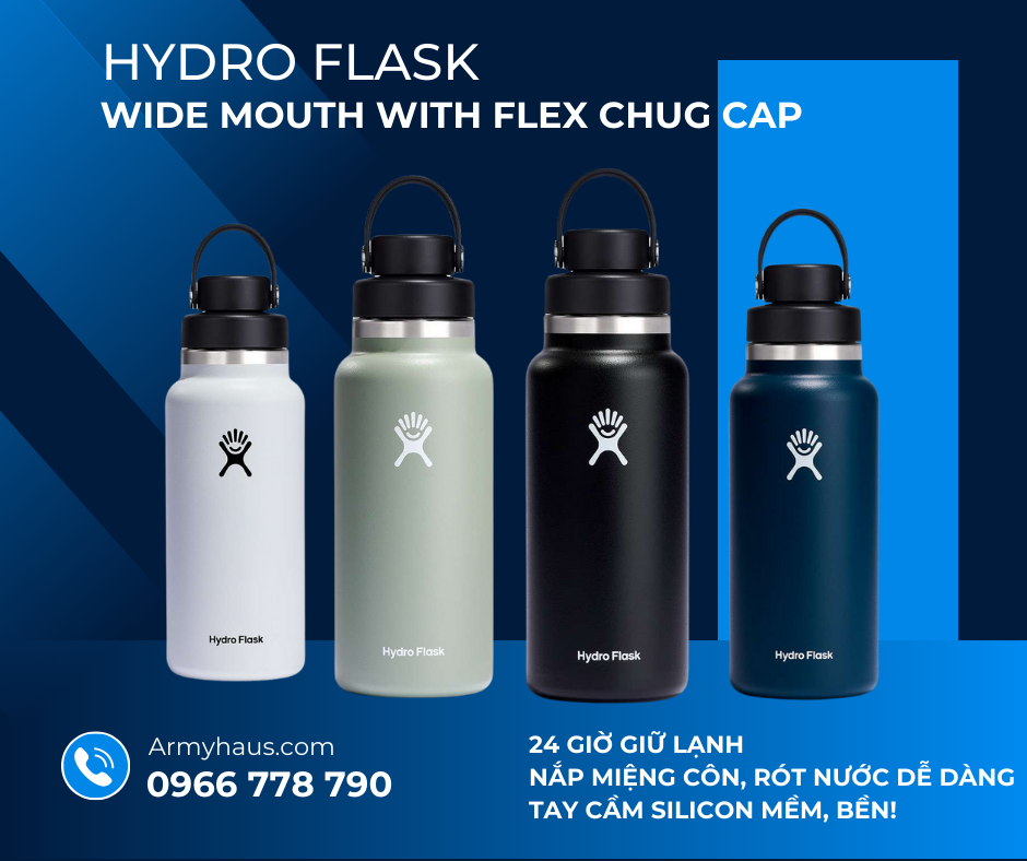Bình nước giữ nhiệt Hydro Flask Wide Mouth W Flex Chug Cap - ArmyHaus